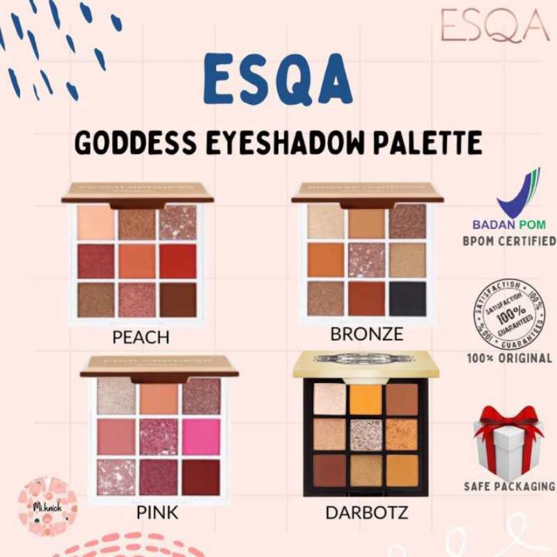Jual ESQA Goddess Eyeshadow Palette 9 warna | Shopee Indonesia