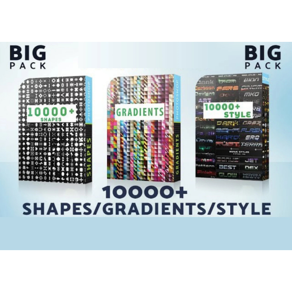 Jual 10000+ Photoshop, Shapes, Gradiants, Layer Style - ( 004 ...