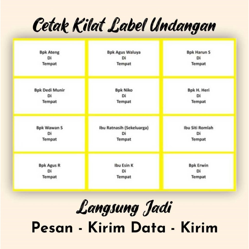 Jual Sticker Label Nama Undangan Murah langsung jadi dikirim hari ini ...