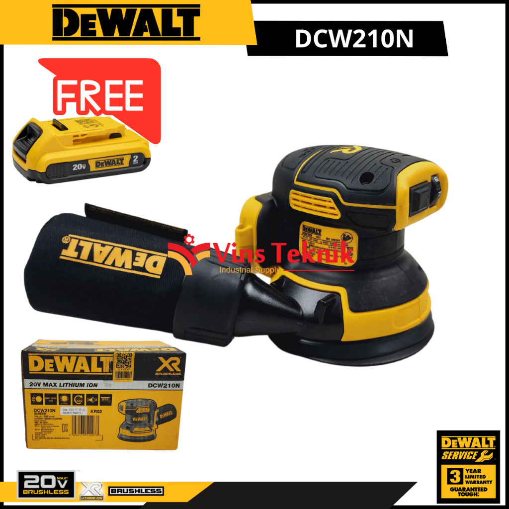 Jual Brushless Orbital Sander 5" Mesin Amplas Baterai DCW210 DeWalt ...