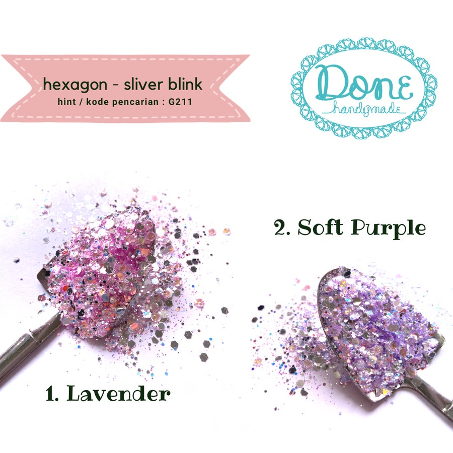 Jual done handymade glitter silver blink gliter hexagon nail art slime ...