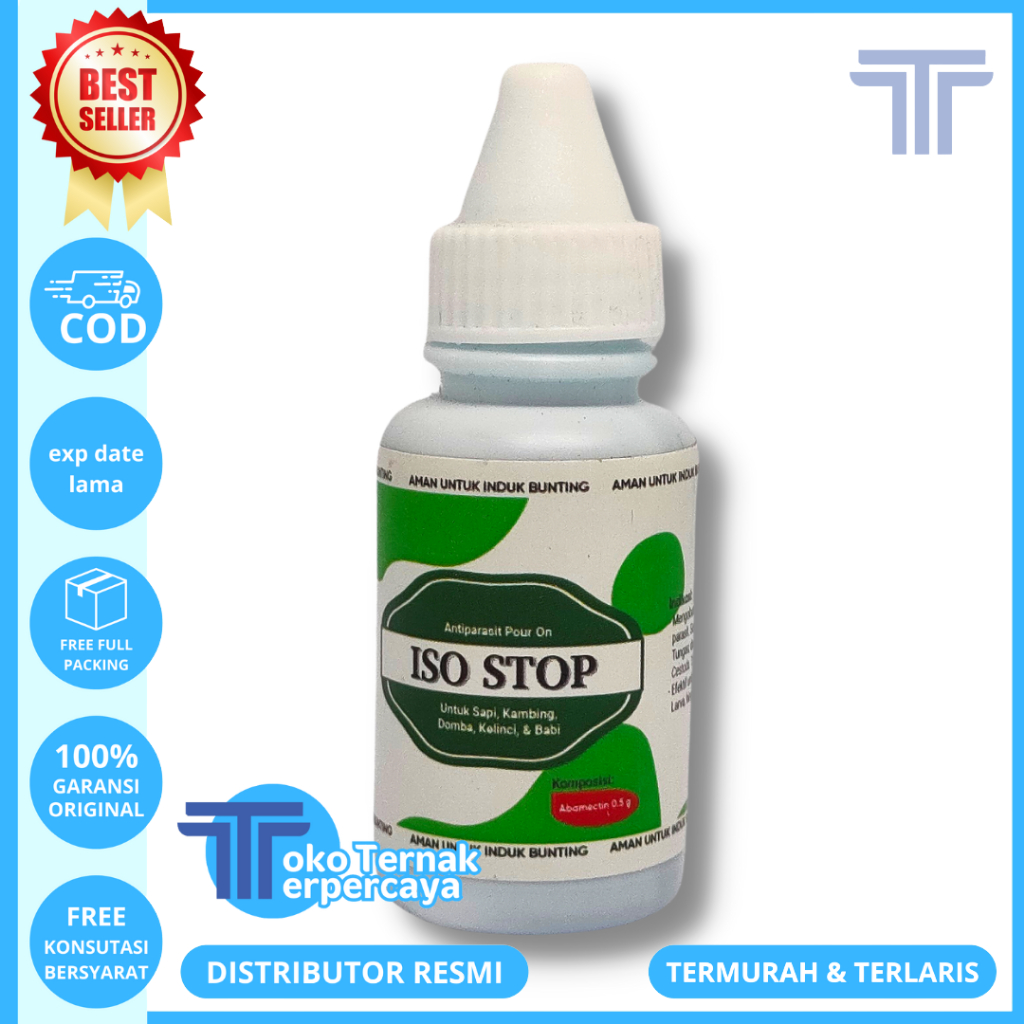 Jual ISO STOP POUR ON 30ml - Obat Gudik Sapi Cacing Kutu Caplak Pada ...