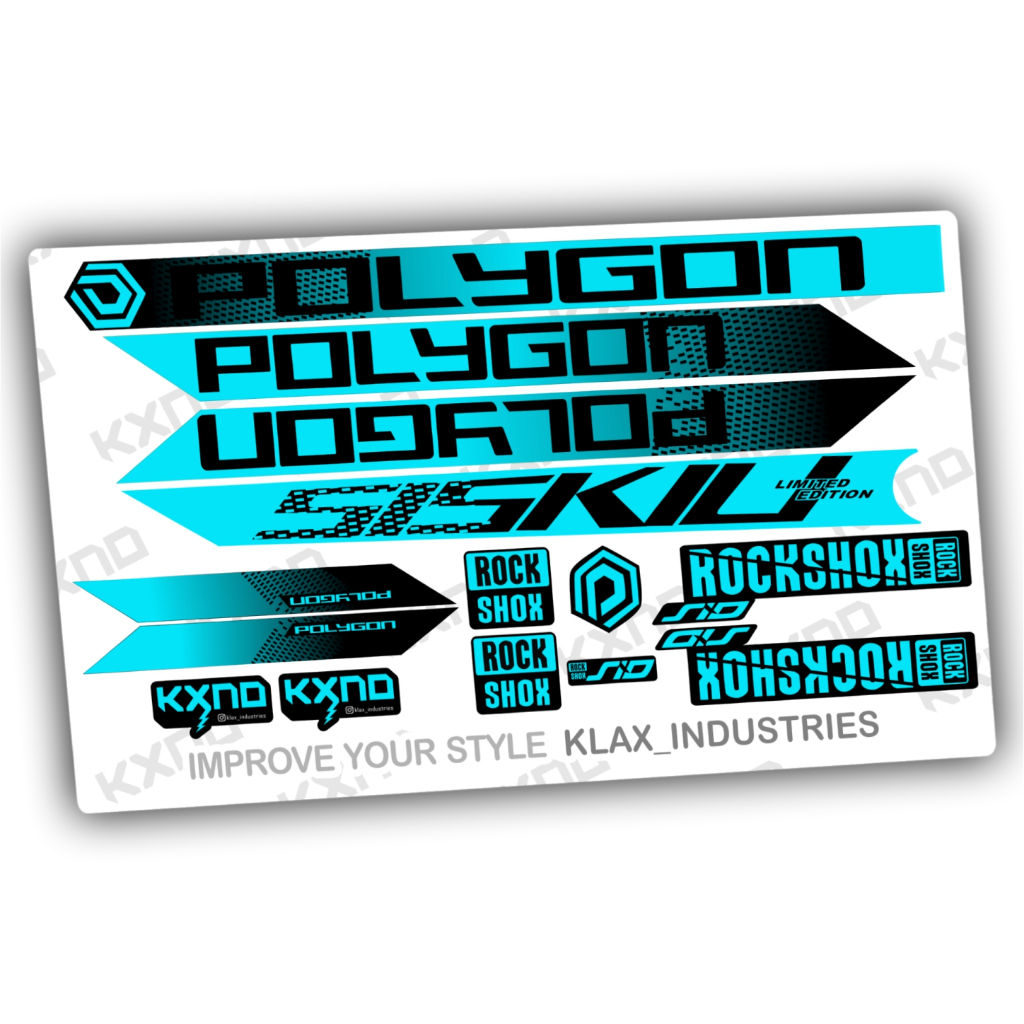 Jual Decal frame polygon siskiu ukuran custom KLAX INDUSTRIES stiker ...