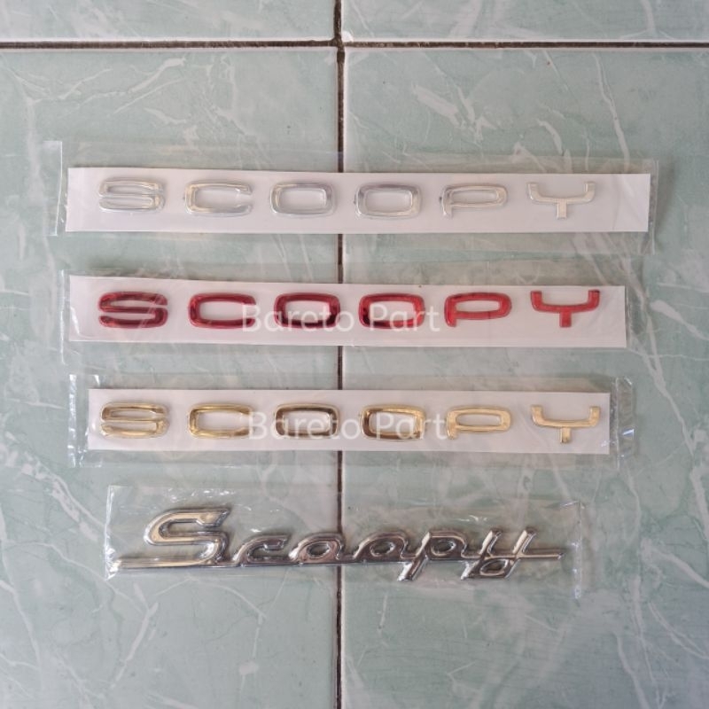 Jual Emblem logo Scoopy new / Emblem logo Scoopy Gold / Emblem tulisan ...