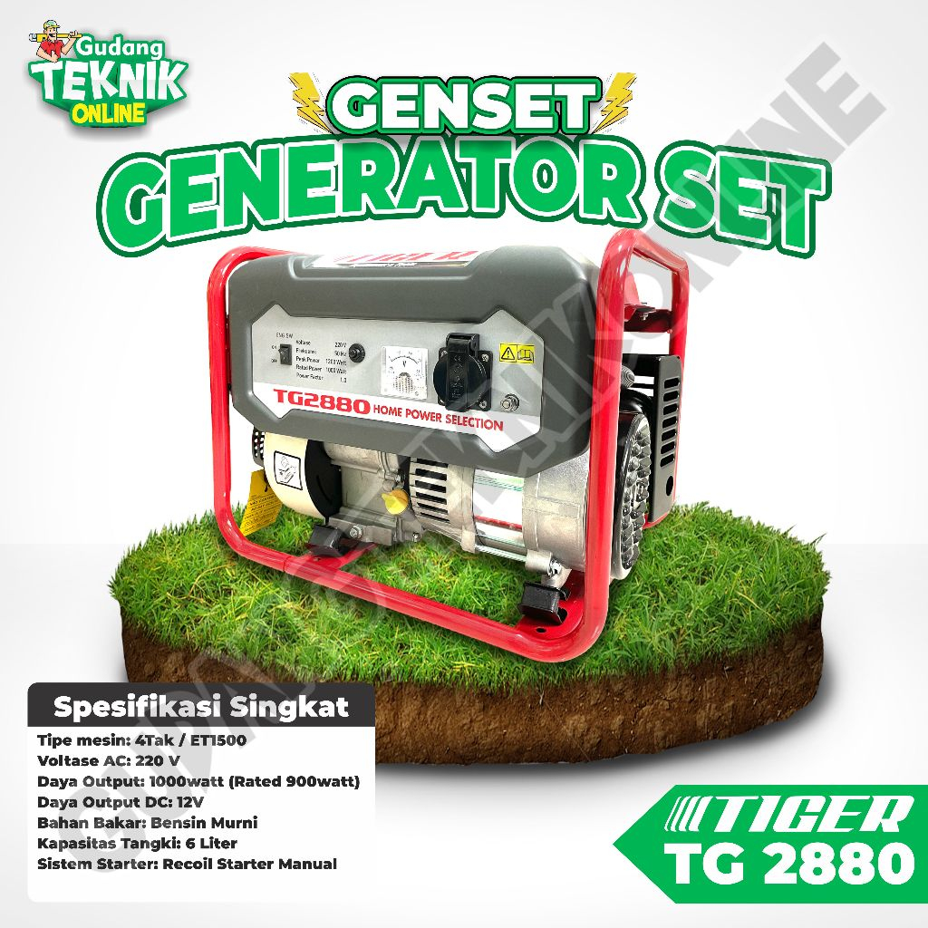 Jual (TG-2880 TIGER) Genset 1000 Watt 4 Tak TG2880 TIGER / Power ...