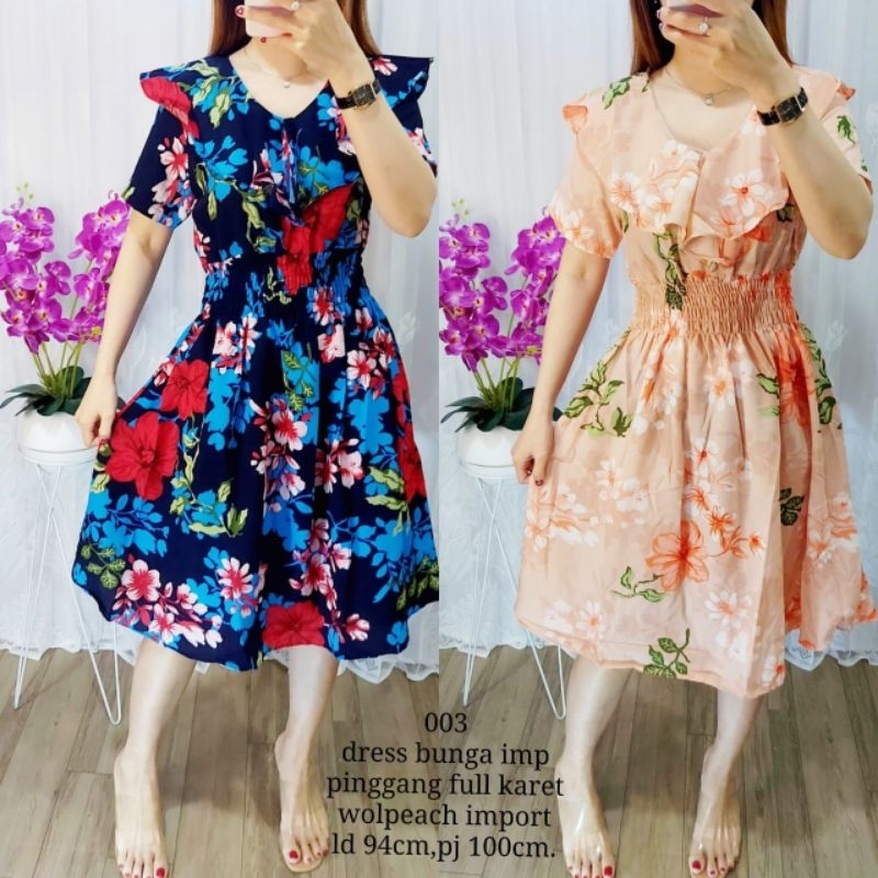 Jual 003 Dress Bunga | Shopee Indonesia