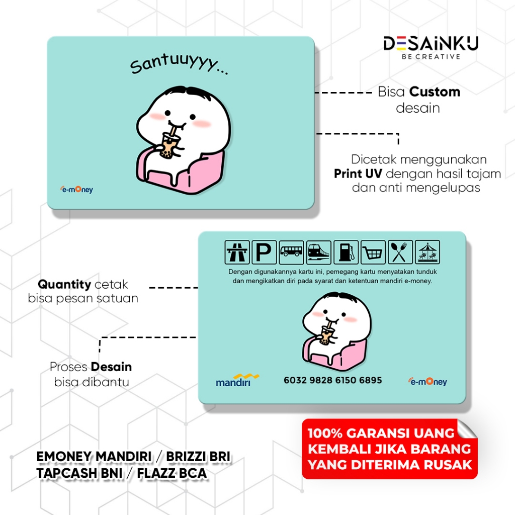 Jual EMONEY edisi Pentol stiker lucu / Tap Cash / Flazz / Brizzi ...