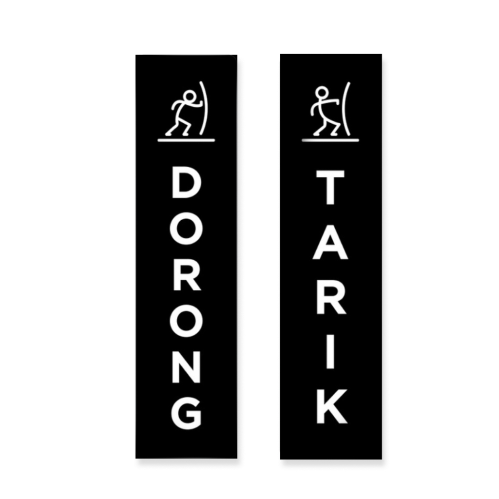 Jual Label Sticker Dorong Tarik Line Man Icon Unik Sign Acrylic Modern ...