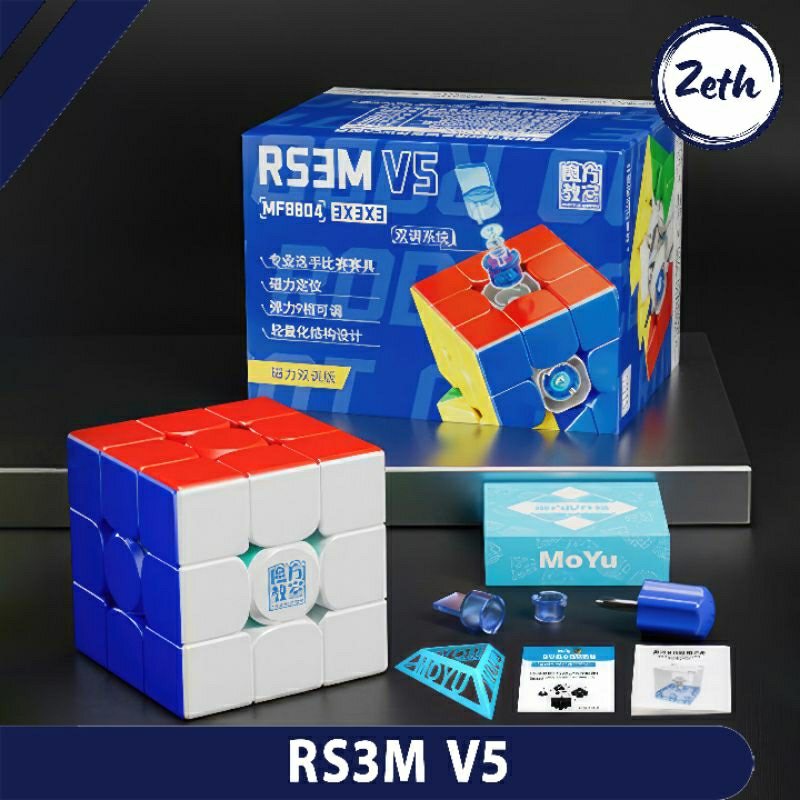 Jual Kubus Rubik Mainan Anak 3x3 Magnetic Ori Moyu RS3M V5 Dual Adjustment Pengaturan Ganda Dua ...