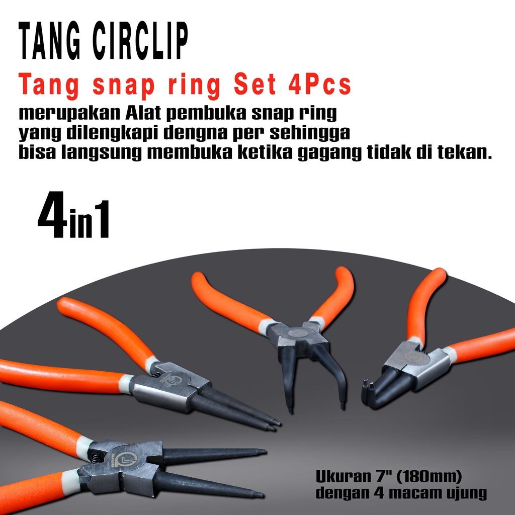 Jual Tang Ring Snap 7 inch Tang Circlip/Tang Penjepit Bengkok Tang ...