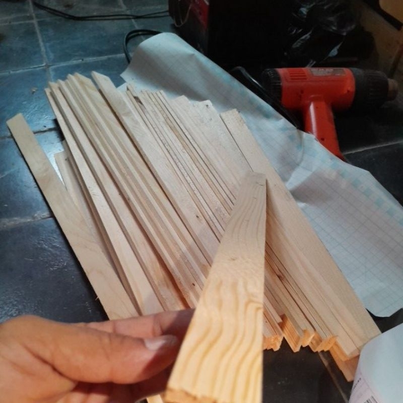 Jual reng list strip tipis 5mm x100cm x 3cm satu paket 10 batang ...