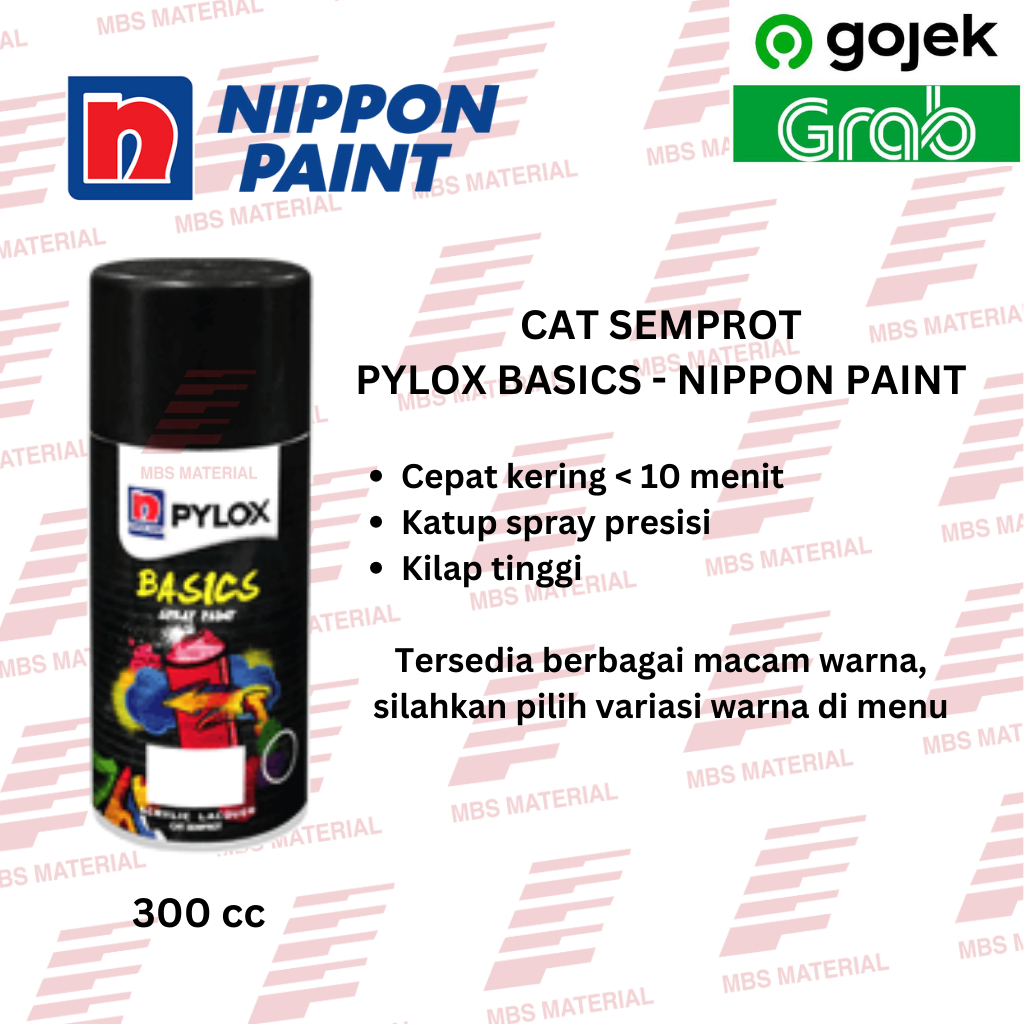 Jual iNSTANT & SAME DAY | Cat Semprot Pylox Basic Nippon Paint 300 cc | Shopee Indonesia