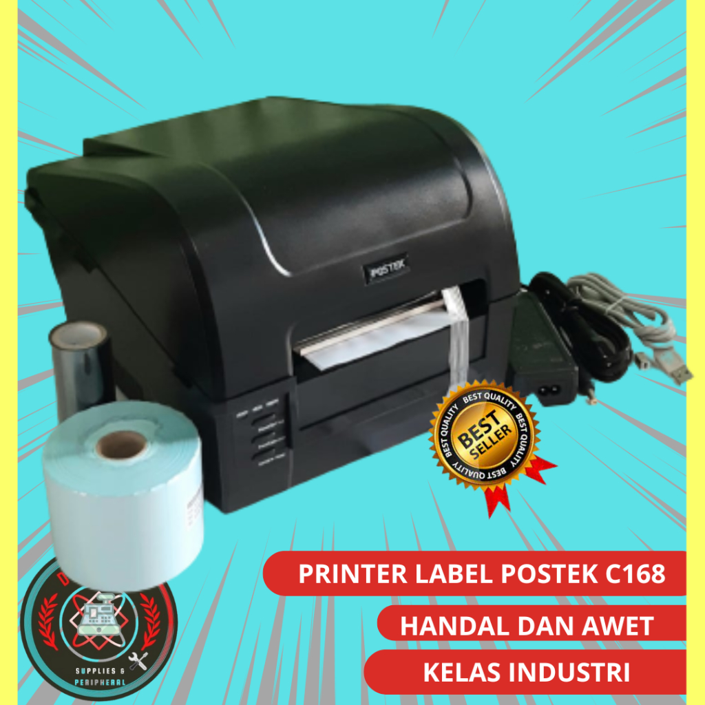 Jual PRINTER BARCODE POSTEK C 168 - PRINTER LABEL BARCODE POSTEK C168 /RESI/Printer Barcode ...