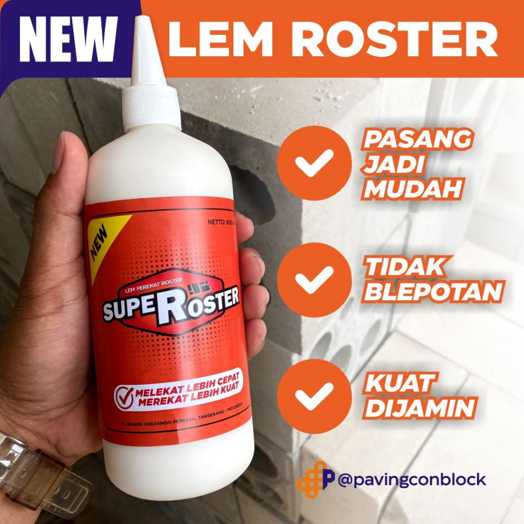 Jual Lem Perekat Roster SuperRoster 600 gr - Perekat Khusus Roster ...