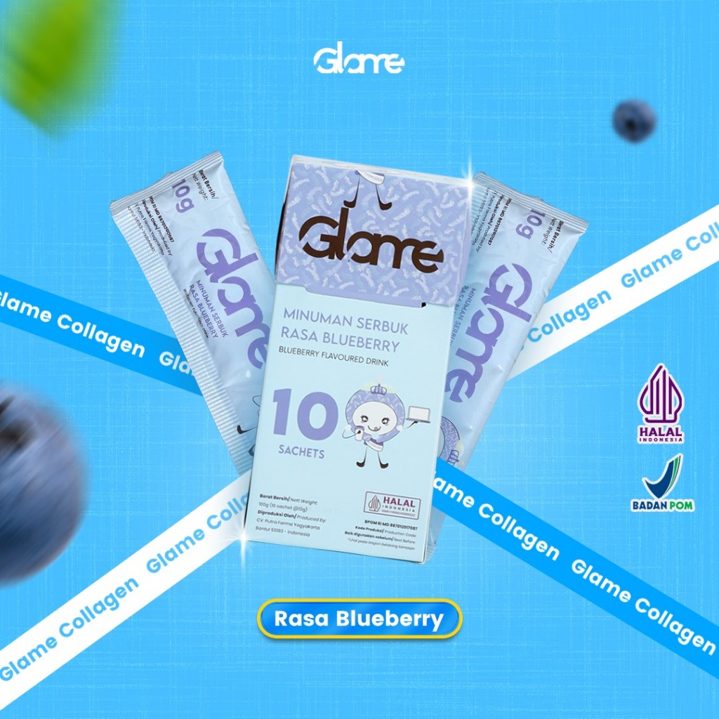 Jual Glame Collagen Drink Minuman Kolagen Rasa Blueberry 1 box / 10 pcs ...