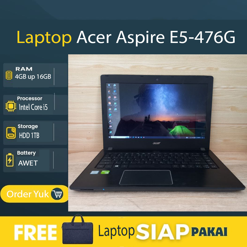 Jual Laptop Acer Aspire E5-476G i5-8250U 8GB HDD 1TB Nvidia MX150-2GB Windows10 | Shopee Indonesia