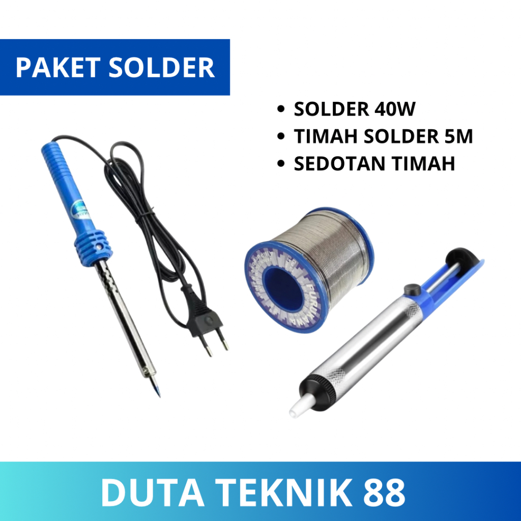 Jual PAKET SOLDER TIMAH / PEMANAS TEMBAGA / SOLDERING IRON KIT 3 IN 1 ...
