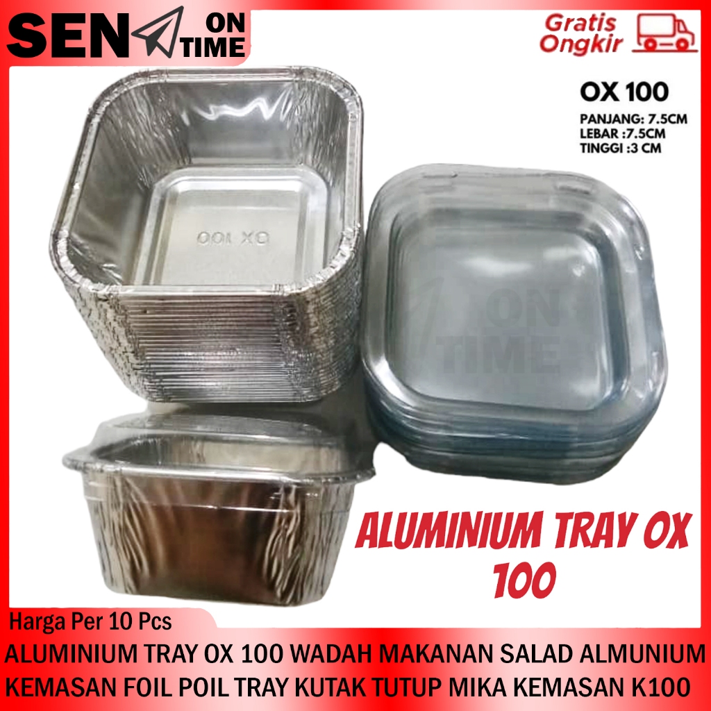 Jual Aluminium Tray OX 100 Wadah Makanan Salad Buah Buahan Snack ...