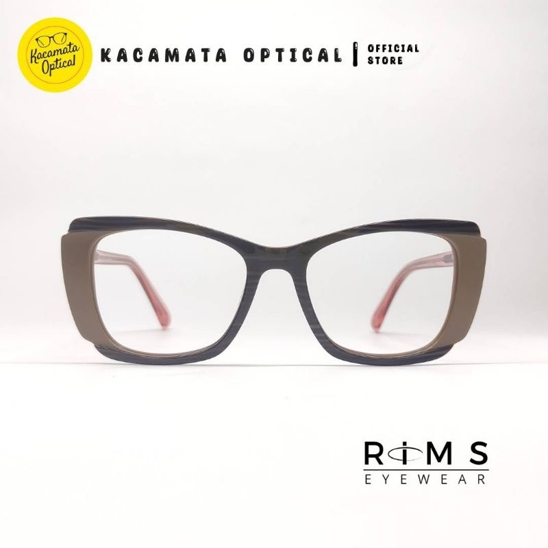 Jual RIMS EYEWEAR - Frame RIMS21128 Cat Eye Coklat Plastik Acetate Besi ...