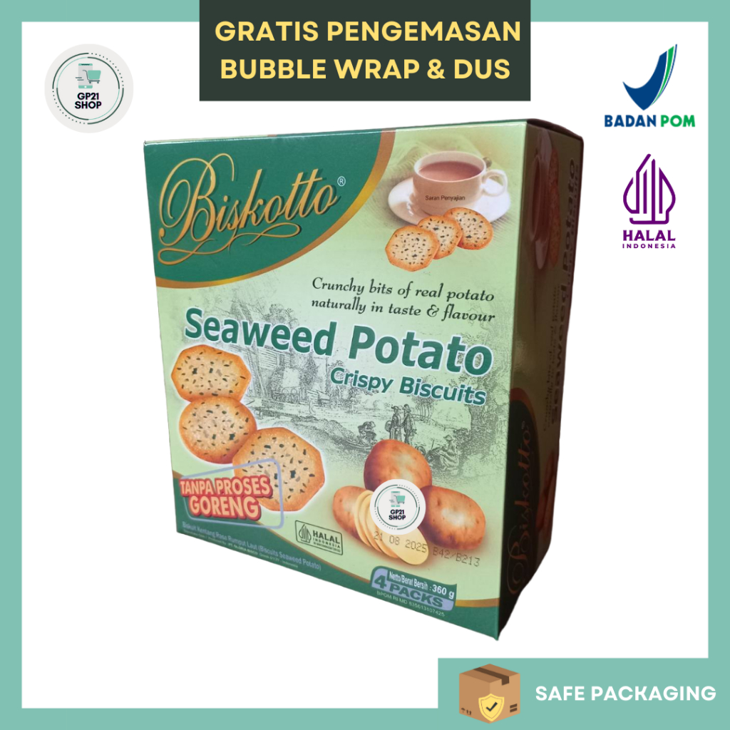 Jual Biskotto Seaweed Potato Crispy Biscuits 360gr Box - Biskitop ...