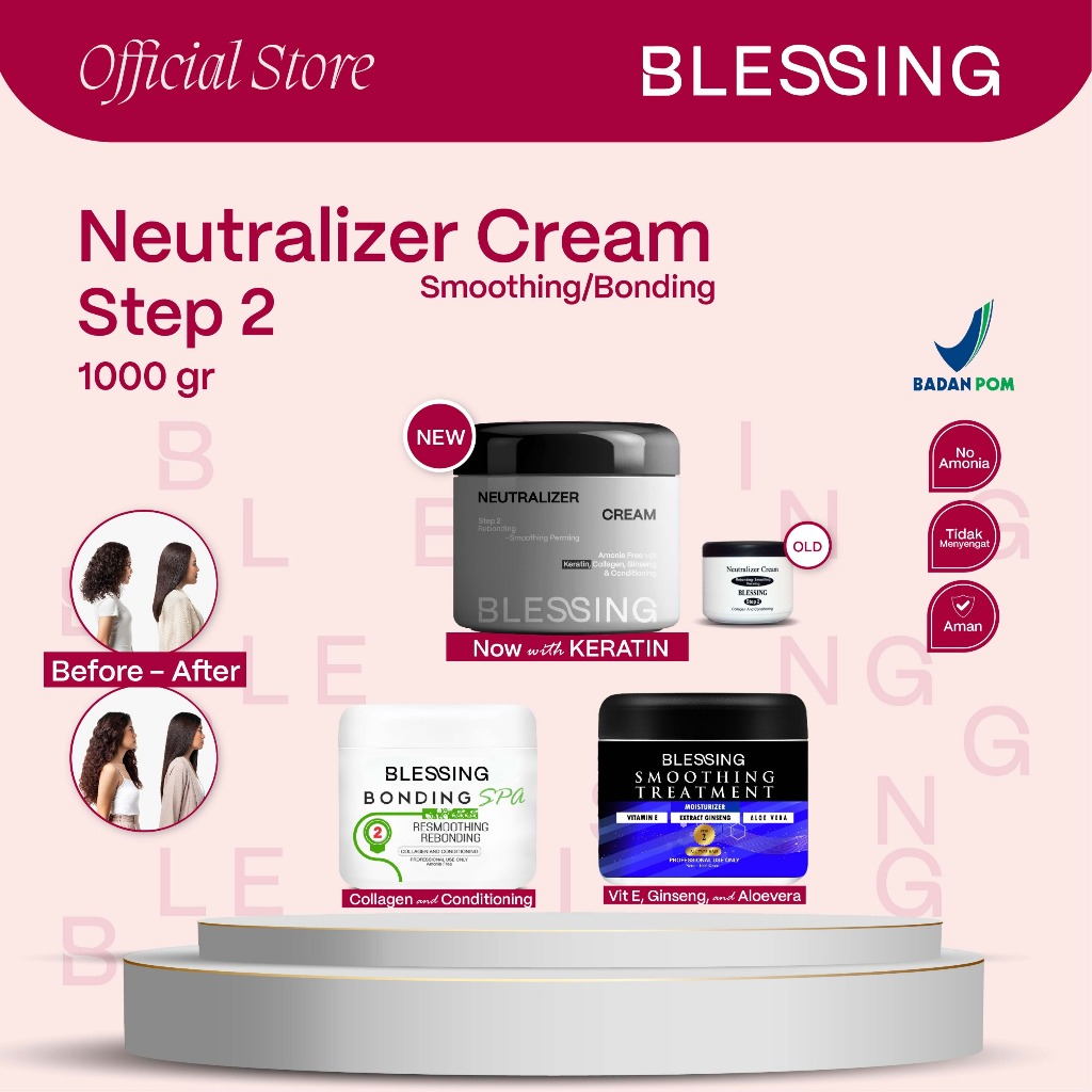 Jual BLESSING Neutralizer Cream 1 Kg Step 2 | Neutralizer Cream Keratin ...