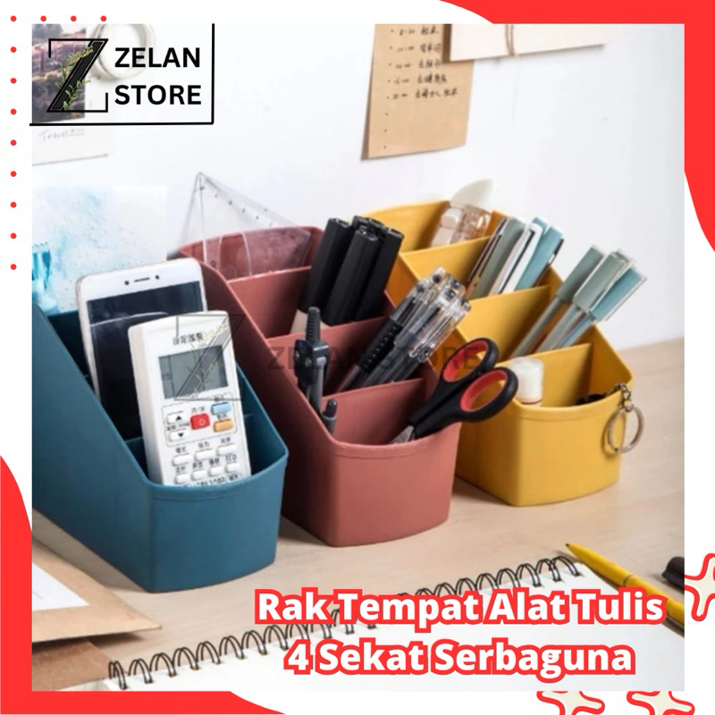 Jual Rak Meja Tempat Alat Tulis 4 Sekat / Rak Organizer Tempat ...