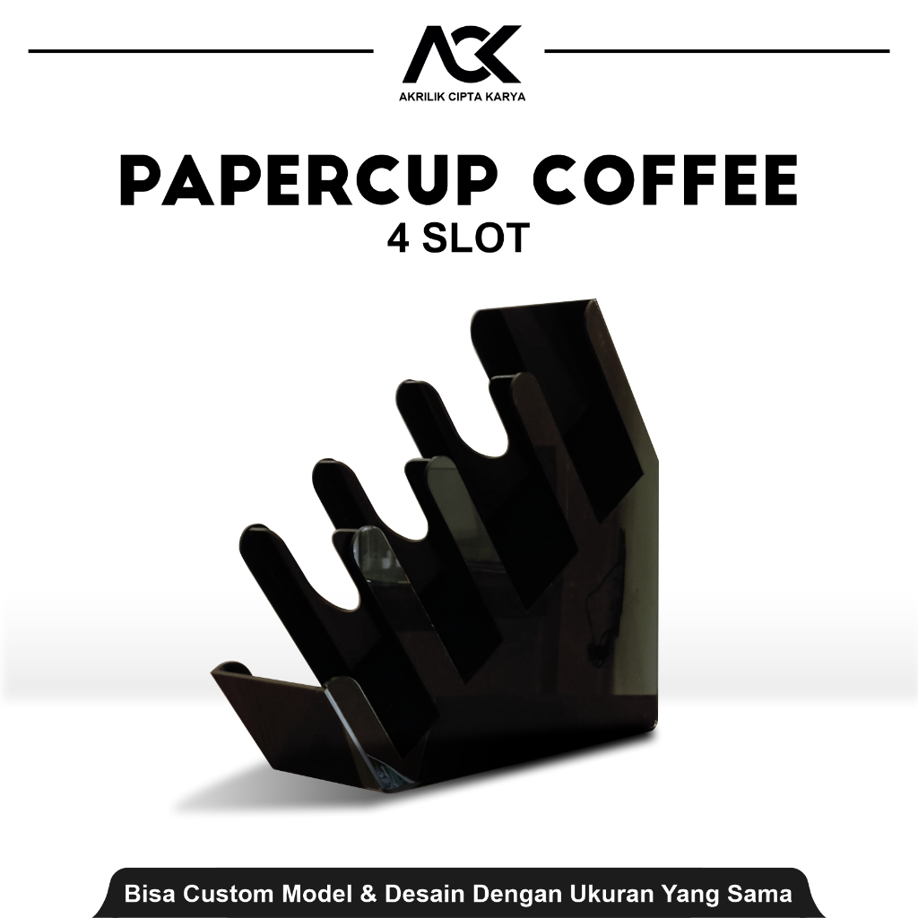 Jual Rak Papercup Coffe Rak Paper Cup Akrilik 4 Slot / Tatakan Gelas ...