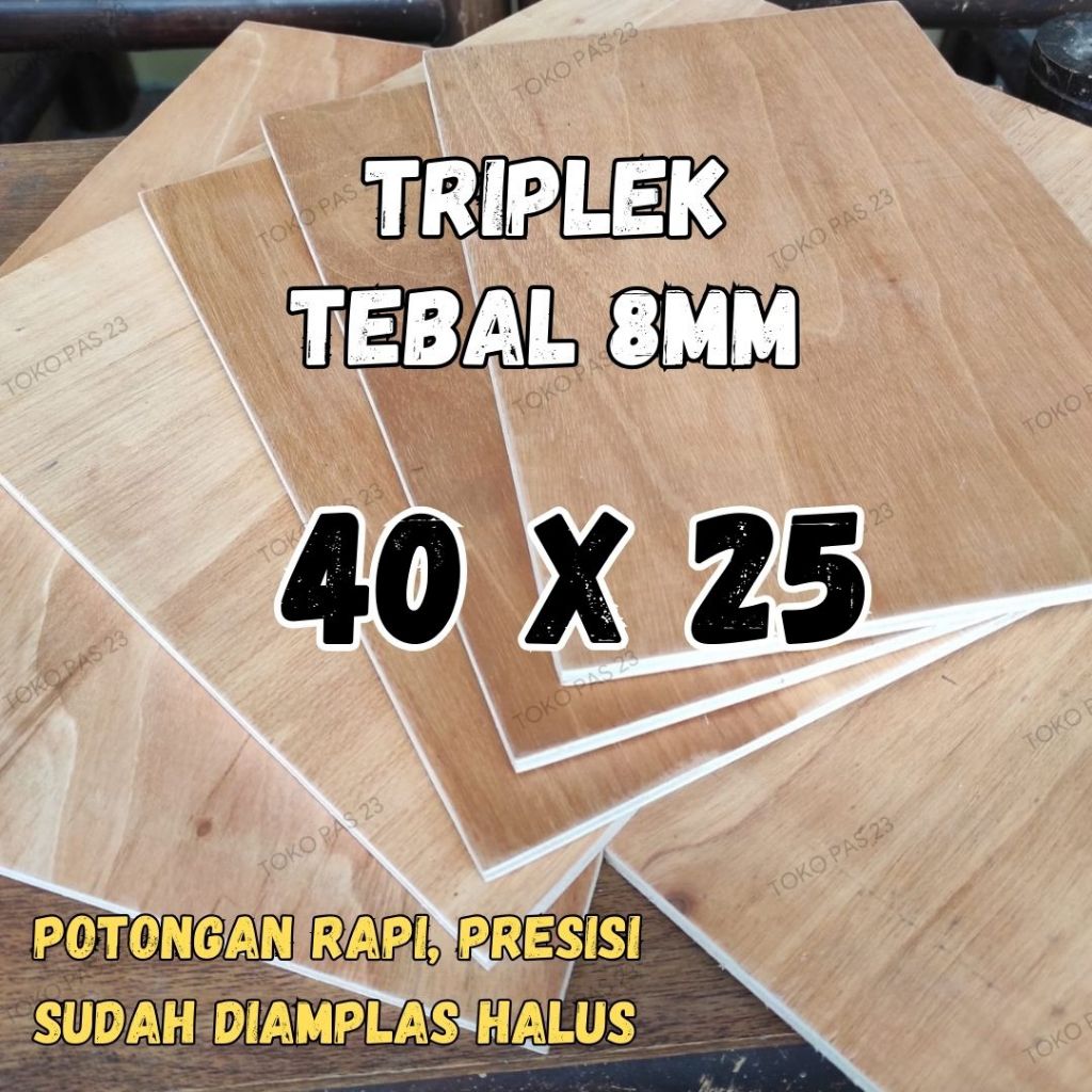 Jual TRIPLEK P40 L25 (cm) TEBAL 8mm MULTIPLEK PAPAN KAYU LAPIS PLYWOOD ...