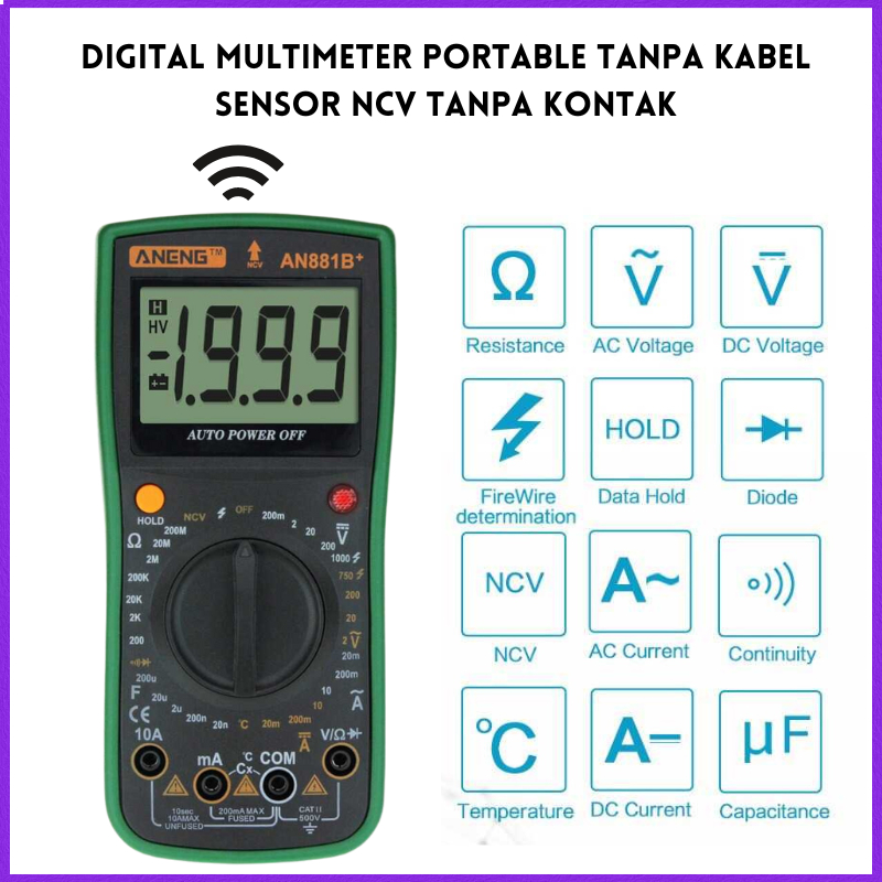 Jual COD ANENG Digital Multimeter Portable NCV Non Contact Tester ...