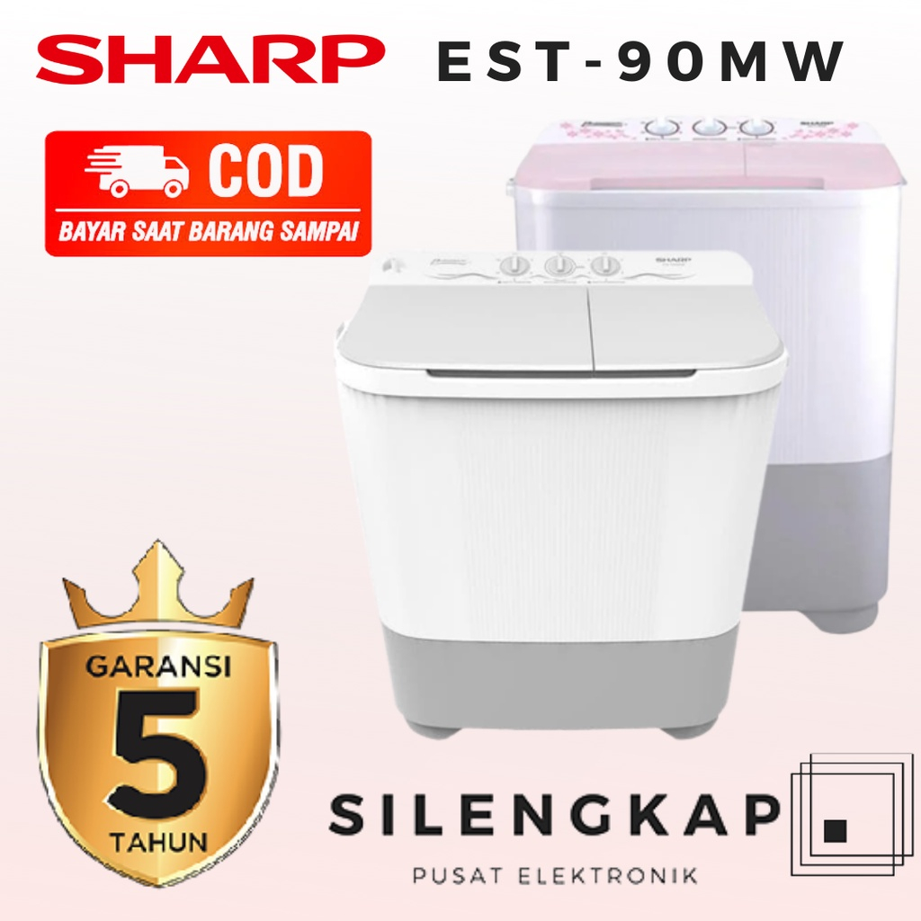 Jual MESIN CUCI 2 TABUNG SHARP EST 90 MW 9 KG GARANSI RESMI FREE ONGKIR ...