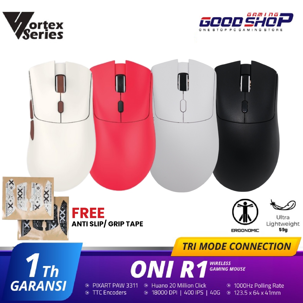 Jual VortexSeries ONI R1 LightWeight Ergonomic Wireless Gaming Mouse ...