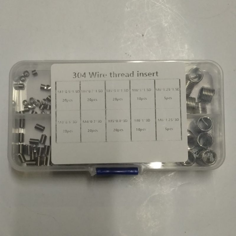 Jual Baut kunci recoil helicoil M3 M4 M5 M6 m8 set 150 pcs termurah ...