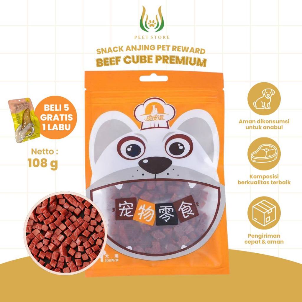 Jual Snack Anjing Cemilan Sehat Anabul Stik Ayam Beef Cube Premium ...