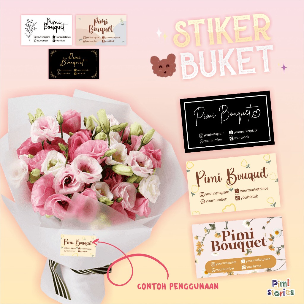 Jual STIKER BUCKET ⚫ STIKER BOUQUET ⚫ STIKER BUNGA ⚫ LOGO ⚫ BUKET UANG ...
