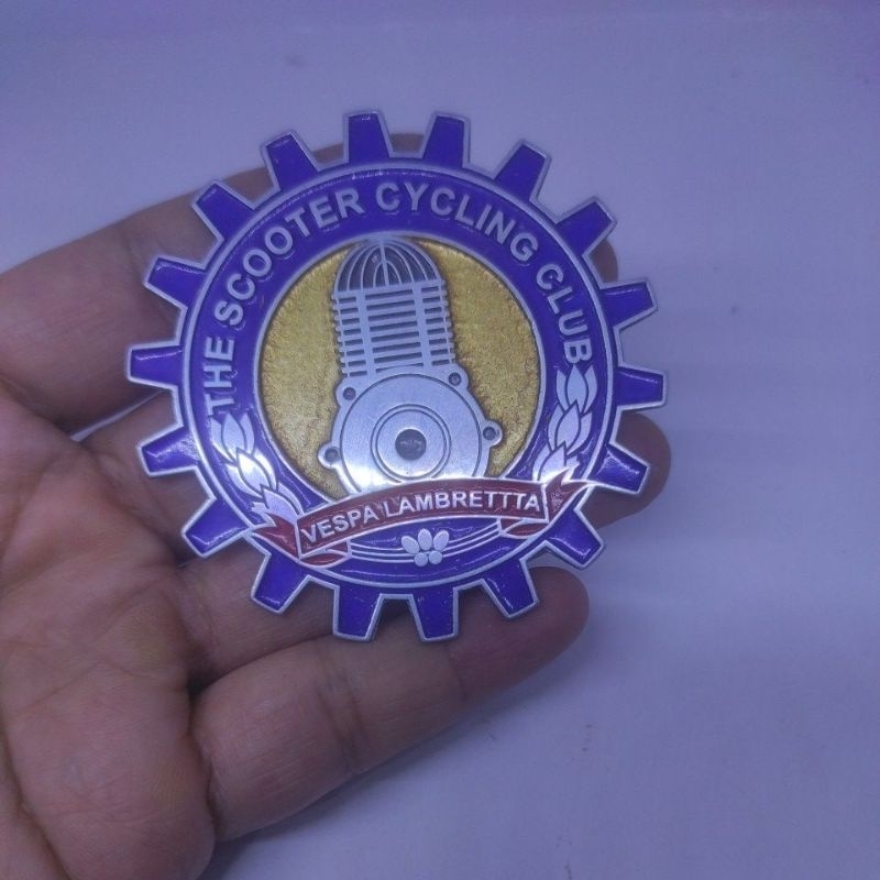 Jual Vespa Lambretta Scooter Club Badge Emblem Sticker Metal Ulma ...