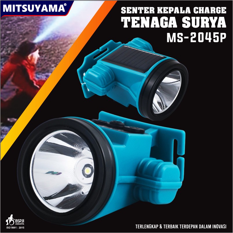 Jual Senter Kepala Charge Tenaga Surya Mitsuyama MS-2045P | Shopee ...