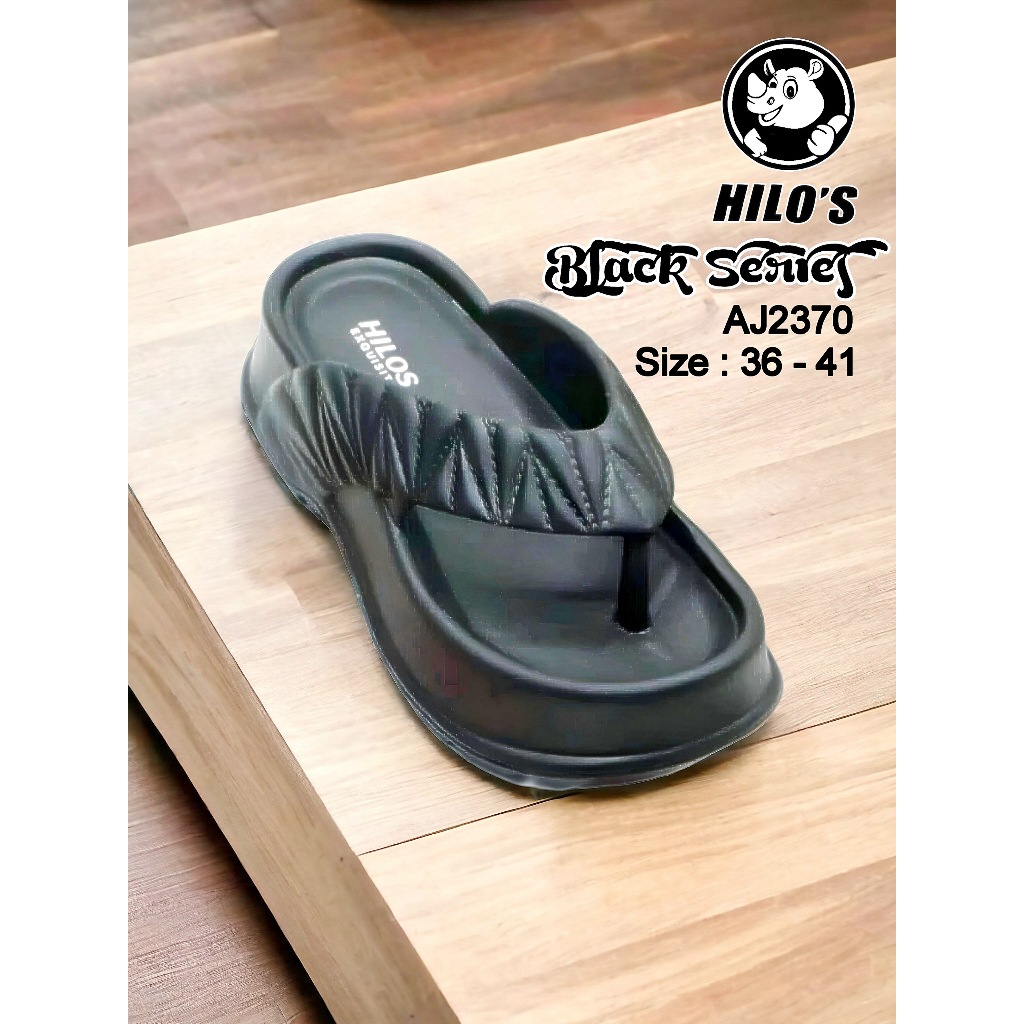 Jual Sandal Wedges Jelly HILO'S Wanita 2370-H BLACK SERIES Tinggi5cm ...