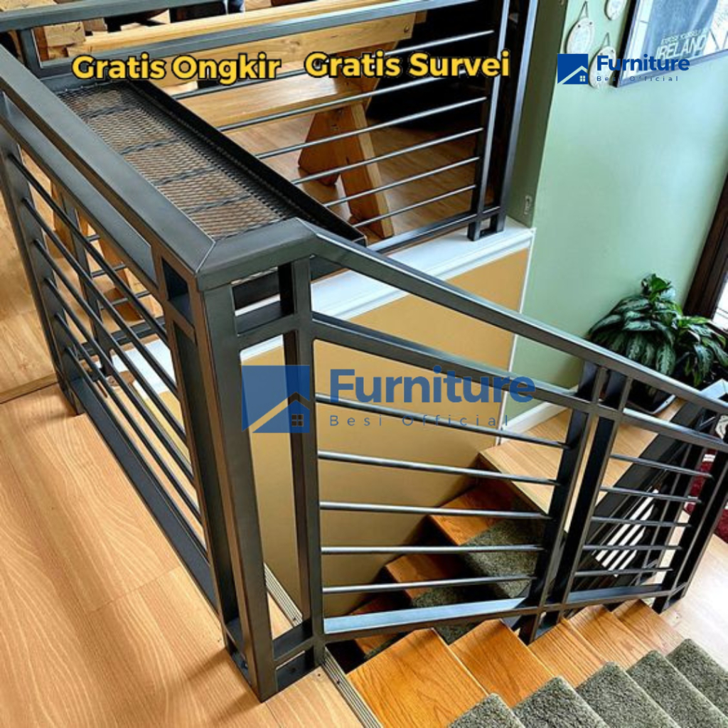 Jual pagar rumah / raling tangga / railing tangga minimalis | Shopee ...