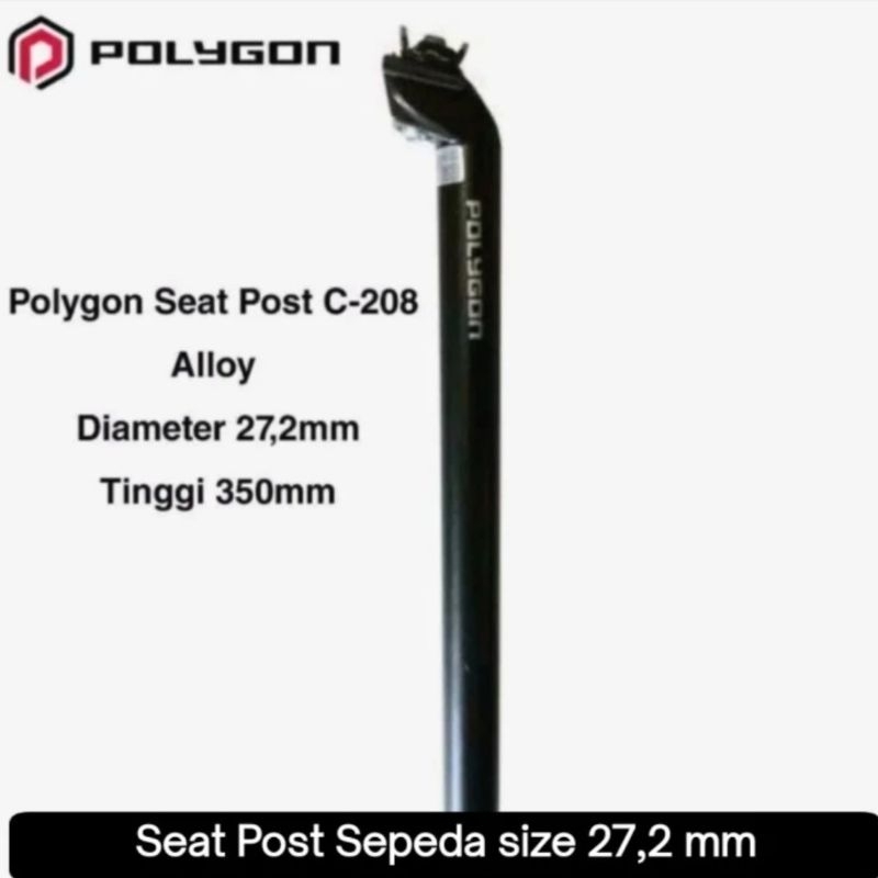 Jual Seat post sepeda polygon 27,2 panjang 350 mm merk zoom Alloy ...