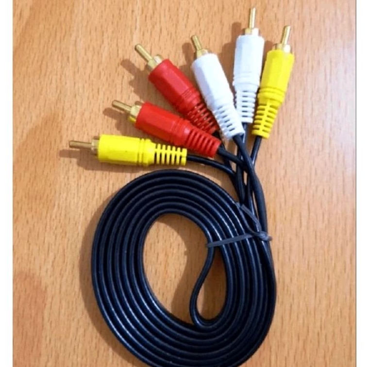 Jual Kabel Rca 3 ke 3 Jack Audio Video TV 1meter dan 1,5meter PACKING | Shopee Indonesia