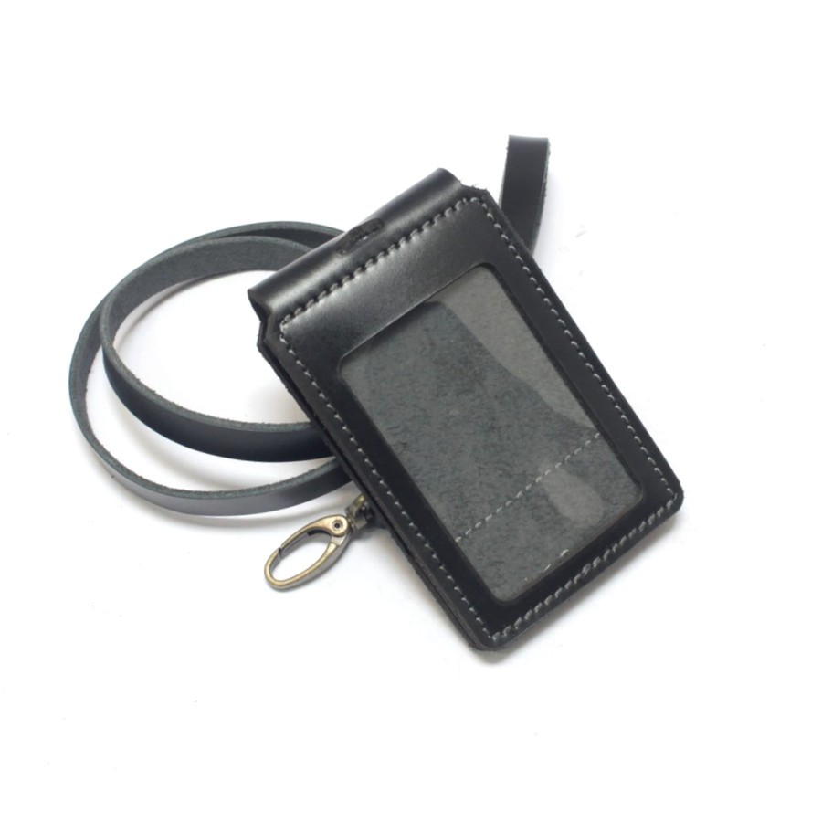 Jual Name tag ID card holder kulit sapi asli name tag lanyard tali ...