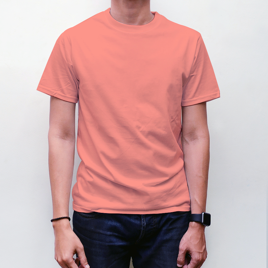 Jual Kaos Polos Salmon Red Bahan Katun Combed 24s Original Knitto ...