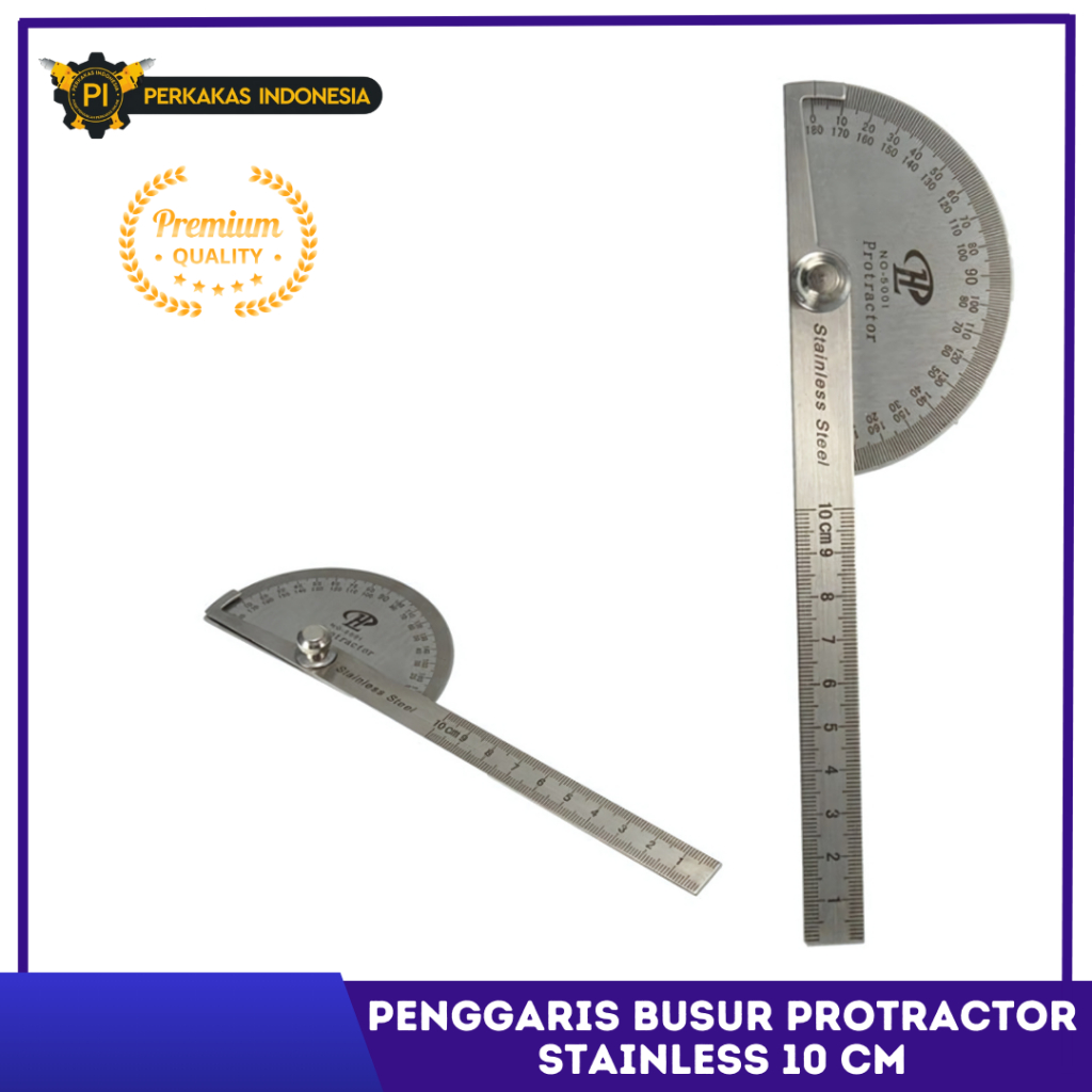 Jual Penggaris Busur Protractor Stainless 10 CM Alat Garisan Pengukur ...