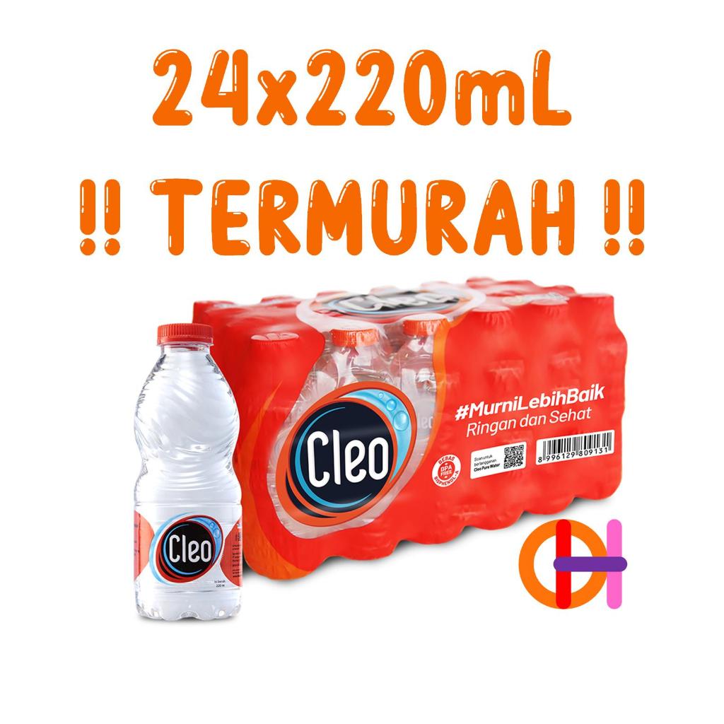 Jual Air Mineral Minum Cleo Smart Mini 220mL 220 mL isi 24 pcs botol kecil | Shopee Indonesia