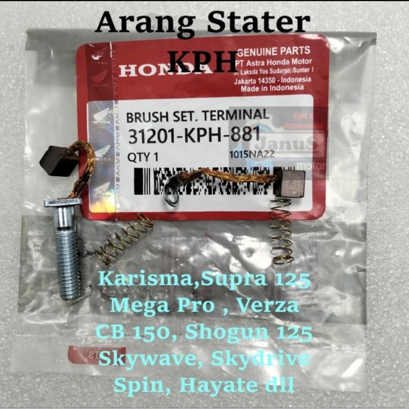 Jual areng starter carbon brush Honda CBR 150 old/led Honda CB150R old ...