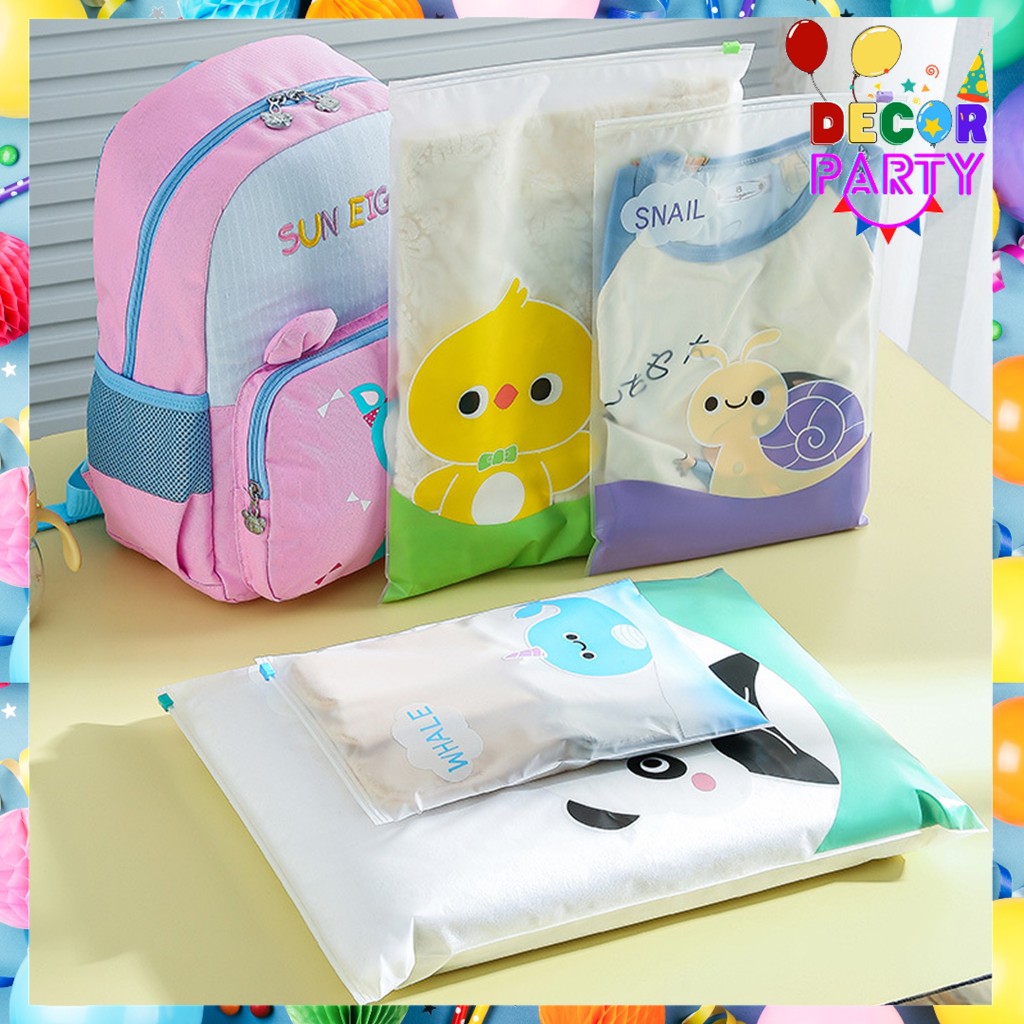 Jual DP Ziplock Travel Karakter Hewan Lucu Anti Air Zipper Bag Motif ...