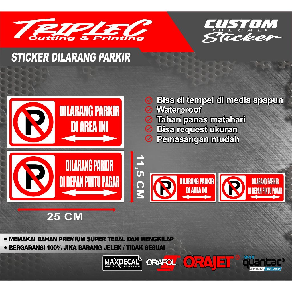 Jual Stiker DILARANG PARKIR ,stiker LARANGAN PARKIR | Shopee Indonesia