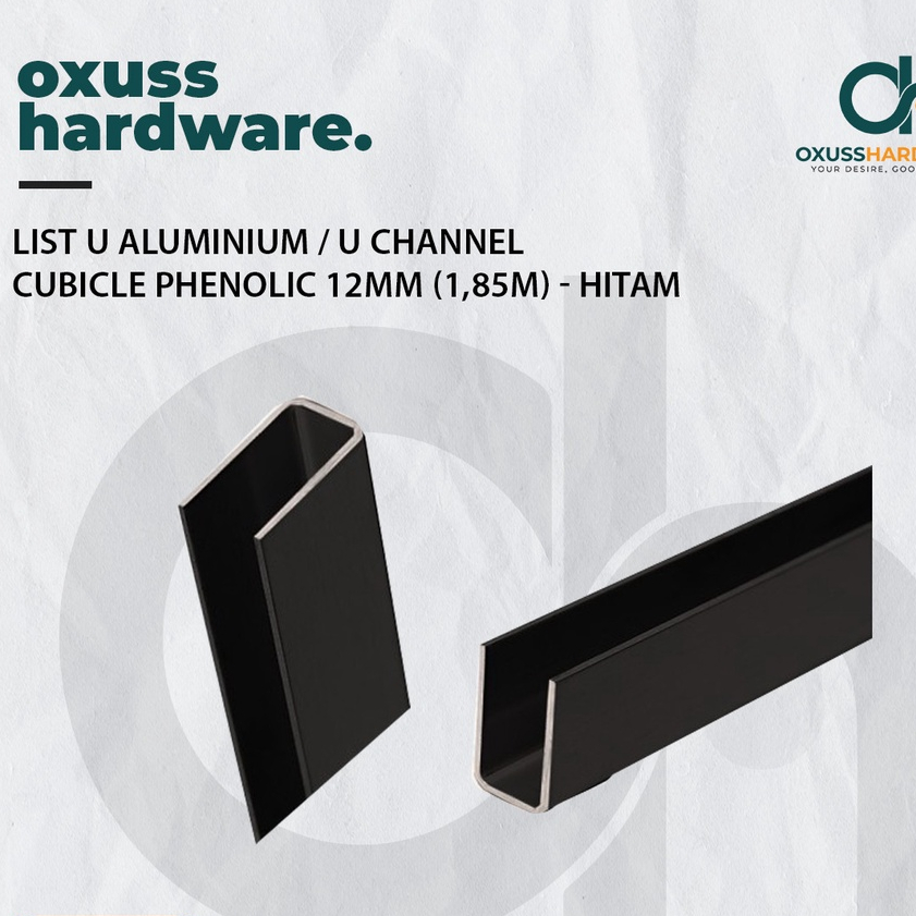 Jual List U Aluminium / U Channel Cubicle Phenolic 12MM (1,85M) - Hitam ...
