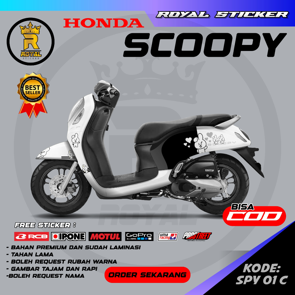 Jual SPY 1-STIKER DECAL SCOOPY K-POP TERKINI FULL BODY-STIKER MOTOR ...