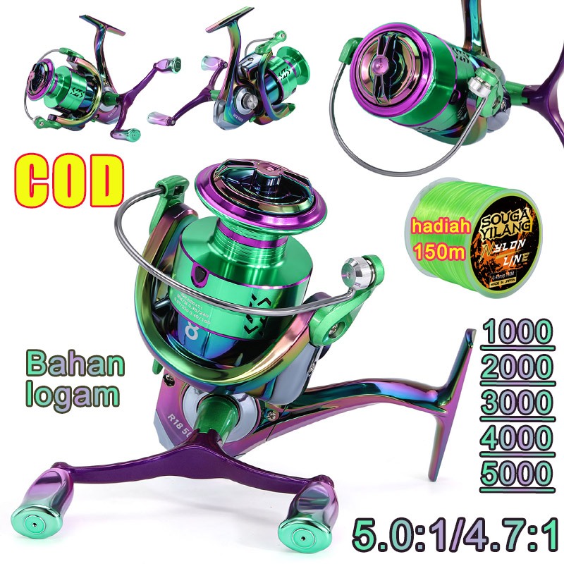 Jual Sougayilang Reel Pancing Logam Pemintal Gulungan Pancing 5.0:1 ...